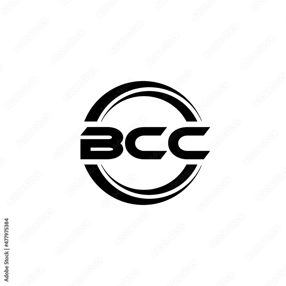 BCC letter logo design with white background in illustrator, vector ...