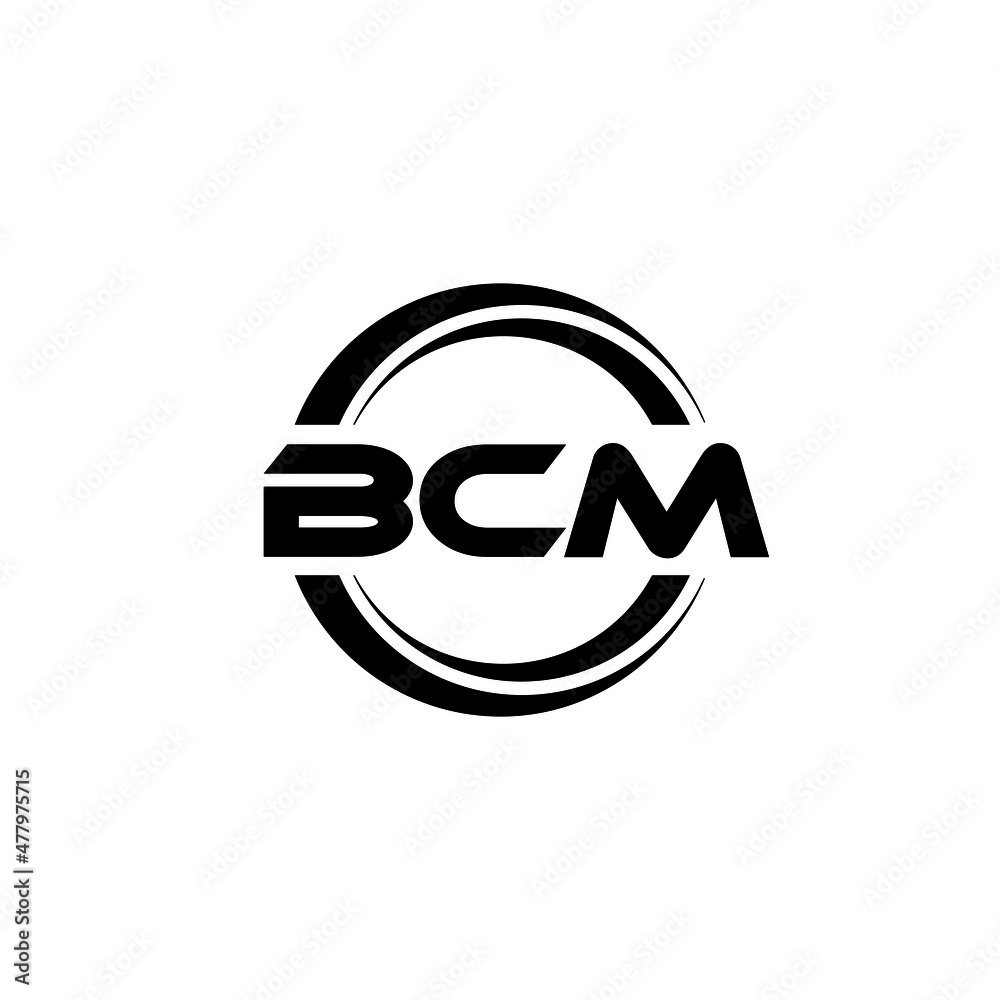 BCM letter logo design with white background in illustrator, vector ...