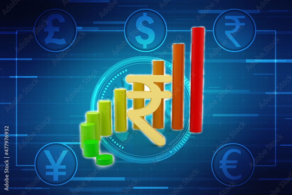 Indian rupee background, Stock market background with Indian rupee ...
