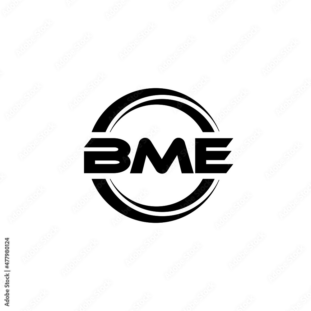 Vettoriale Stock BME letter logo design with white background in ...