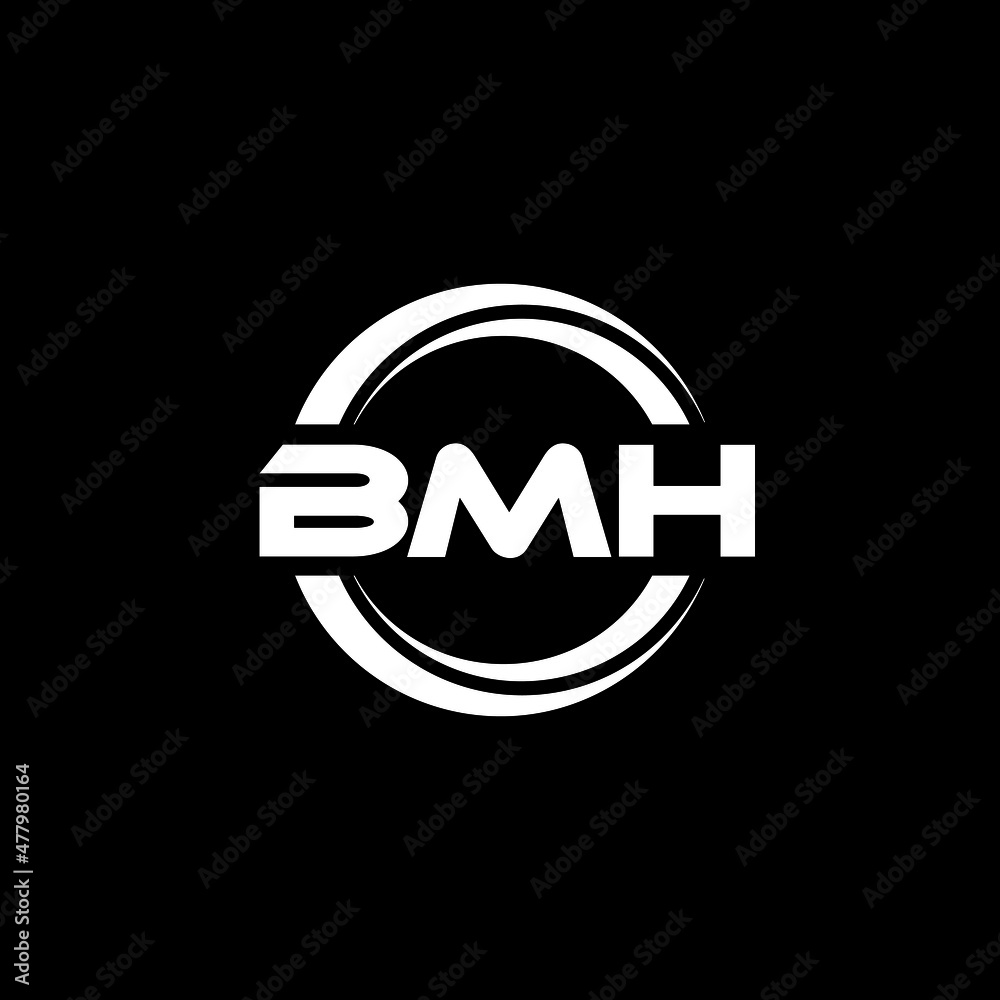 BMH letter logo design with black background in illustrator, vector ...