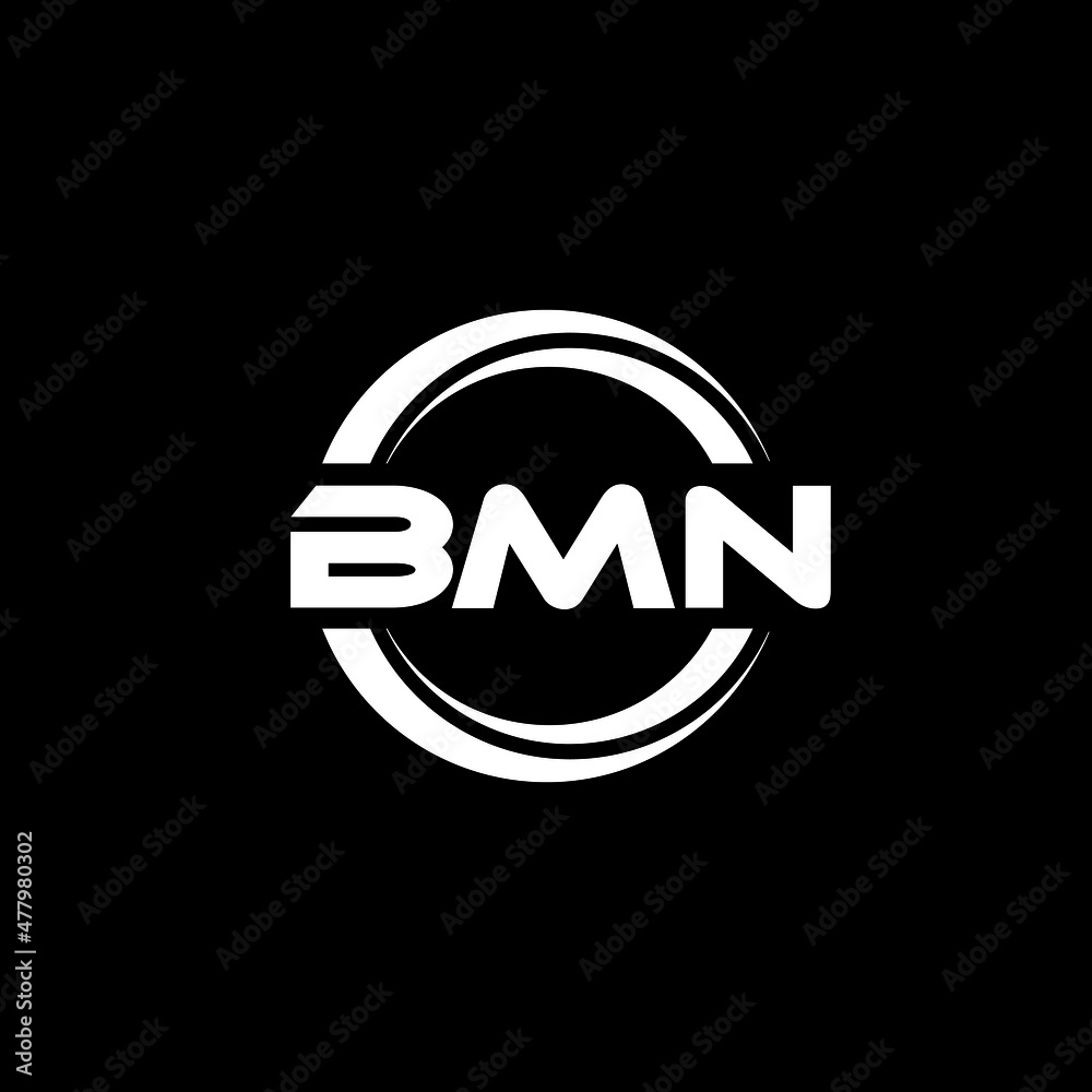 BMN letter logo design with black background in illustrator, vector ...