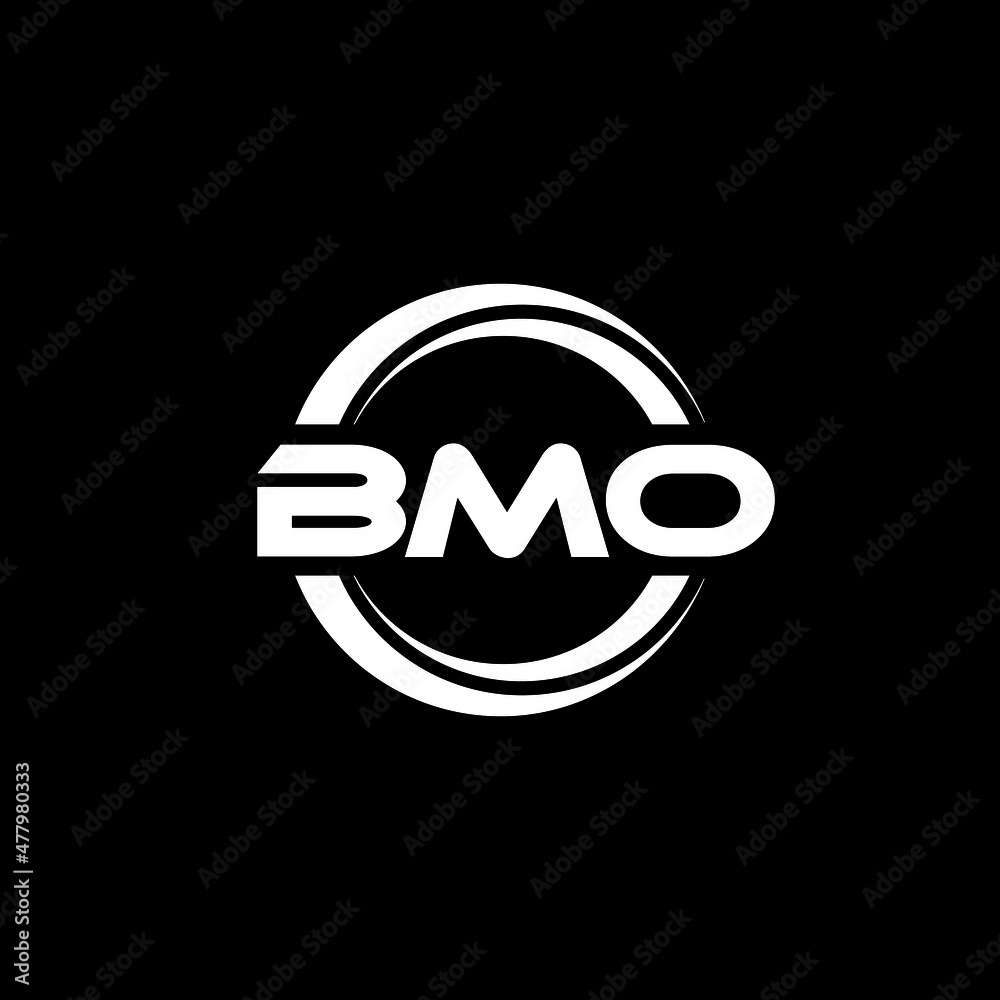 BMO letter logo design with black background in illustrator, vector ...