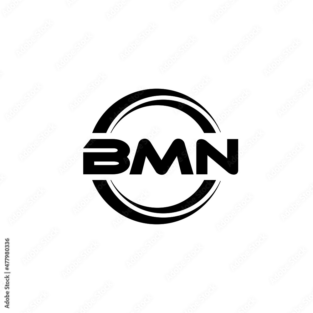 BMN letter logo design with white background in illustrator, vector ...