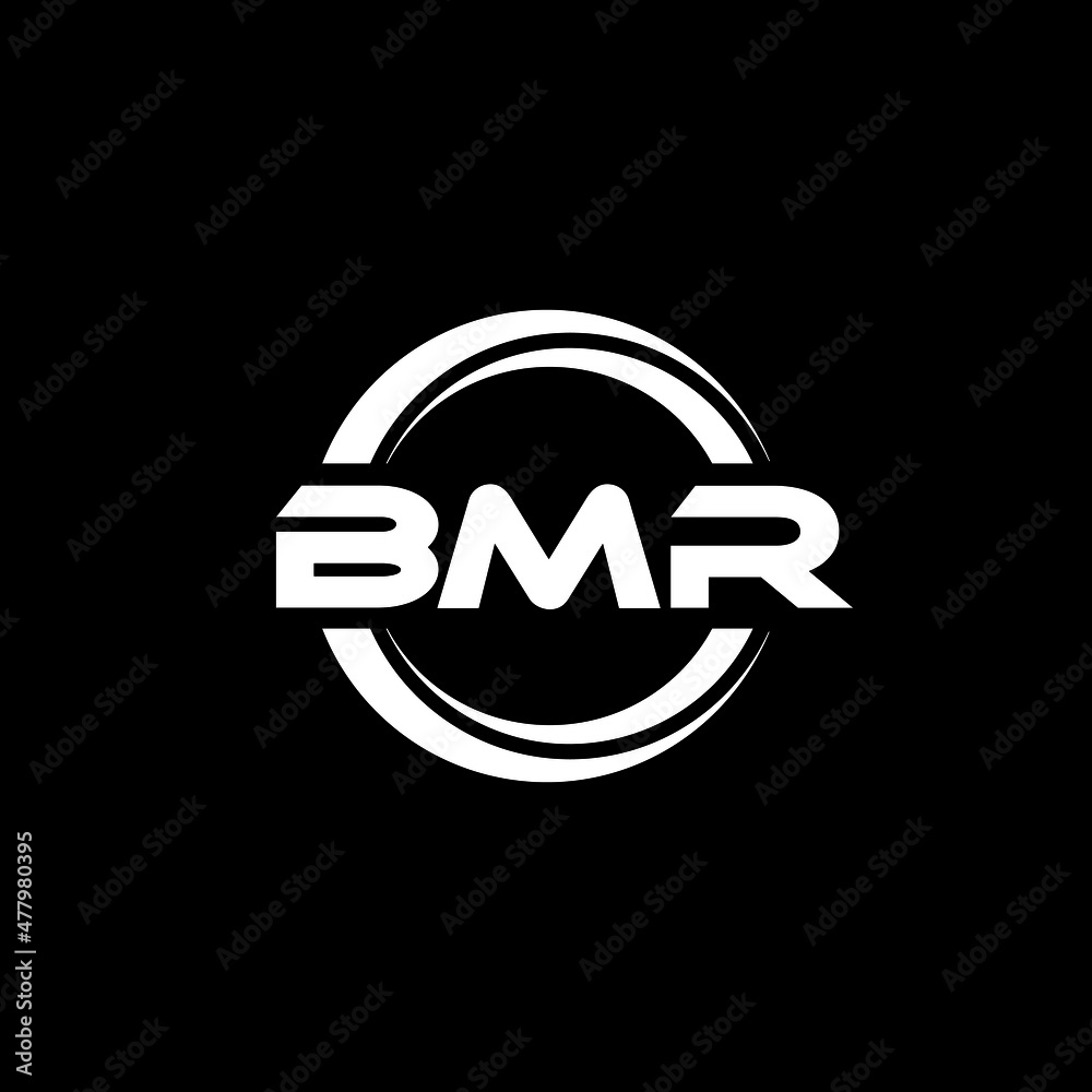BMR letter logo design with black background in illustrator, vector ...