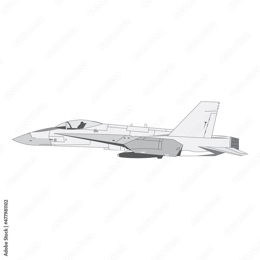 Vector Cartoon Military Stealth Jet Fighter Plane. Available EPS10 ...