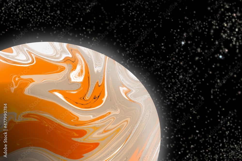 Mars with moons Phobos and Deimos, member of the solar system space ...