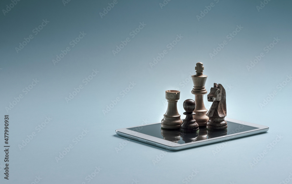 Online chess video game app Stock Photo | Adobe Stock