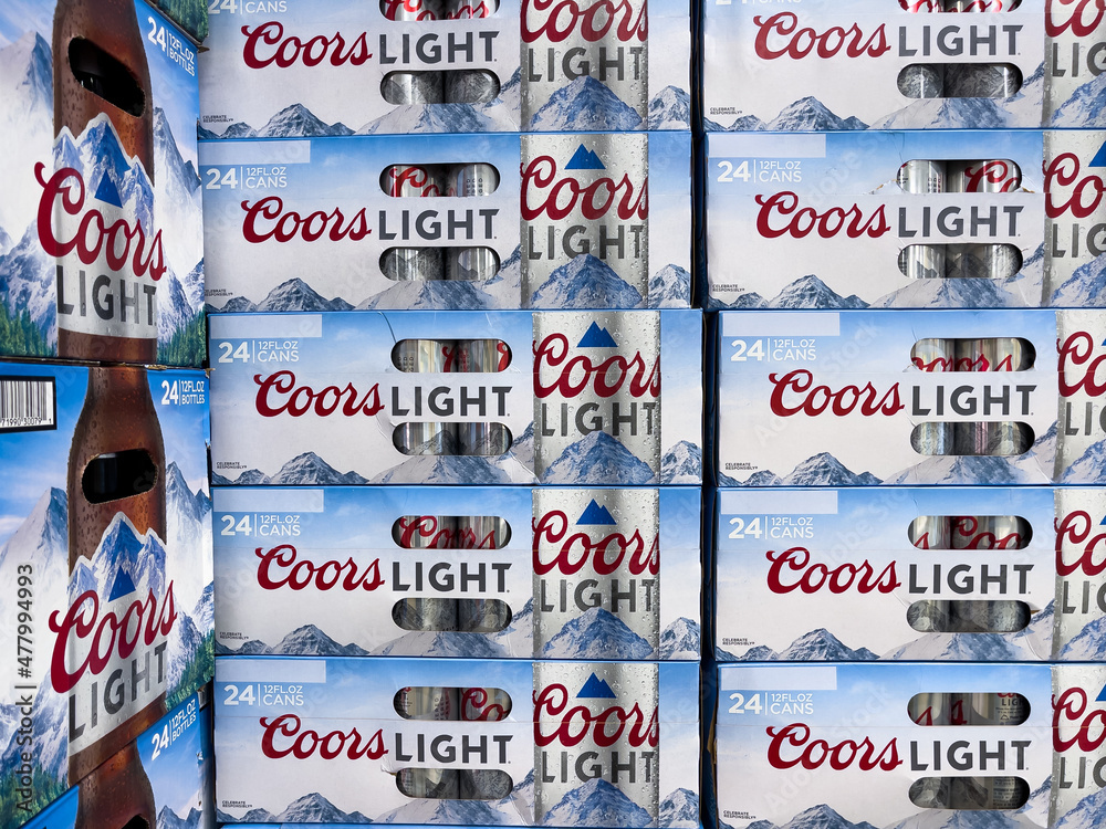 NORTH PORT, FLORIDA - January 02, 2022 : Coors Light 24 pack beer ...