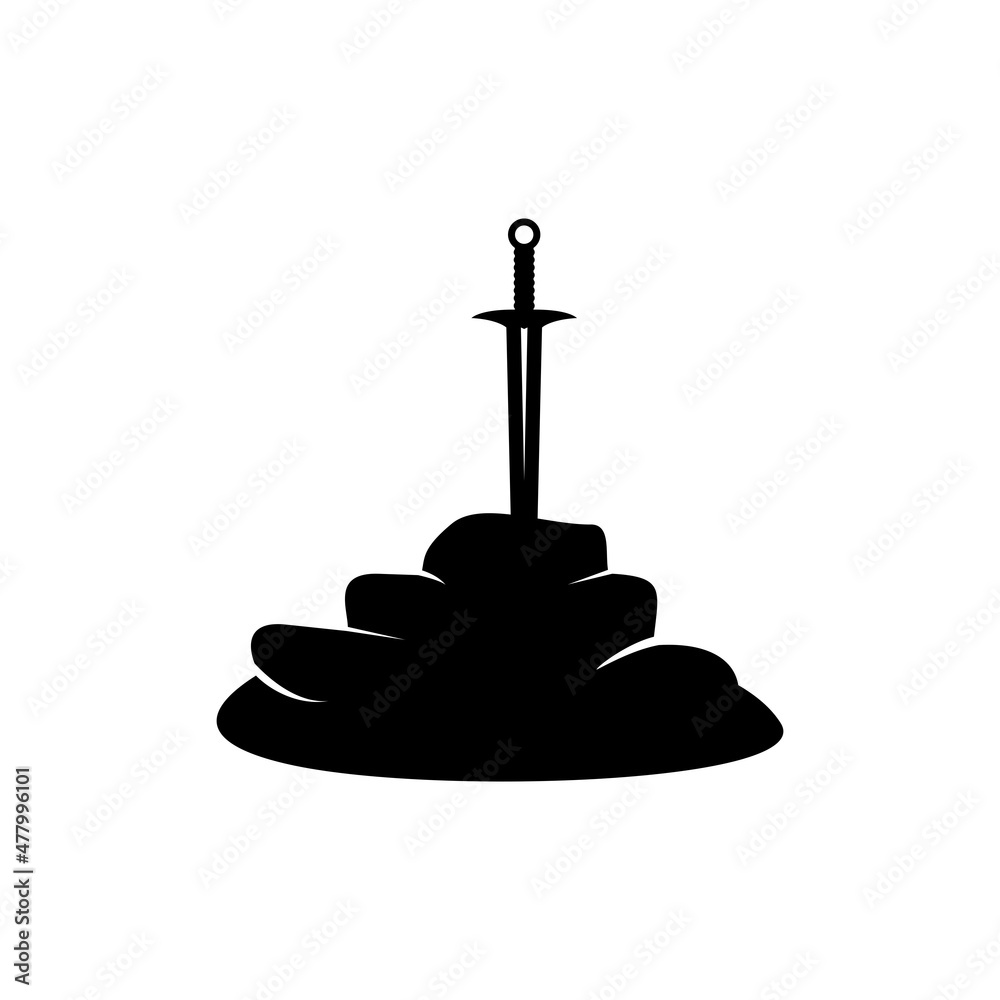 Sword icon stuck in stone. Types of melee weapons with live blades ...