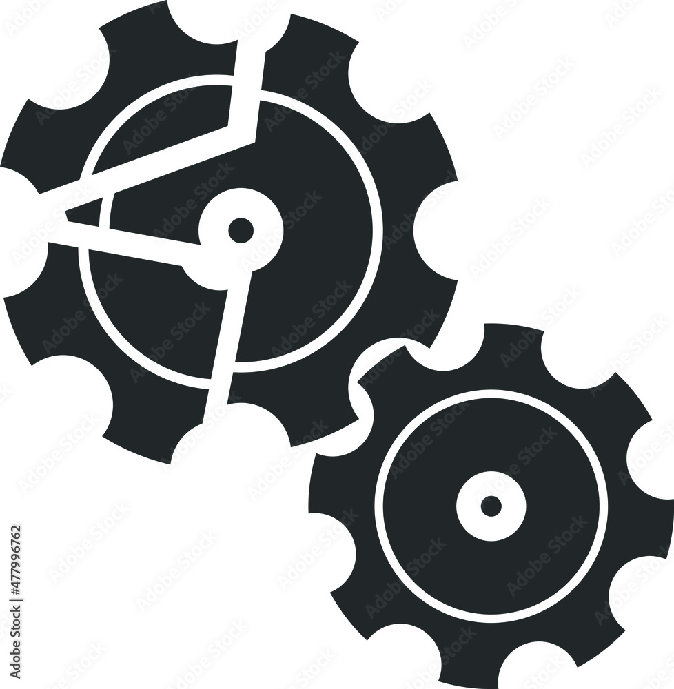 broken cog icon, color, line, outline vector sign, Vector broken cog ...