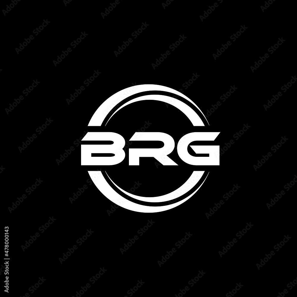 BRG letter logo design with black background in illustrator, vector ...