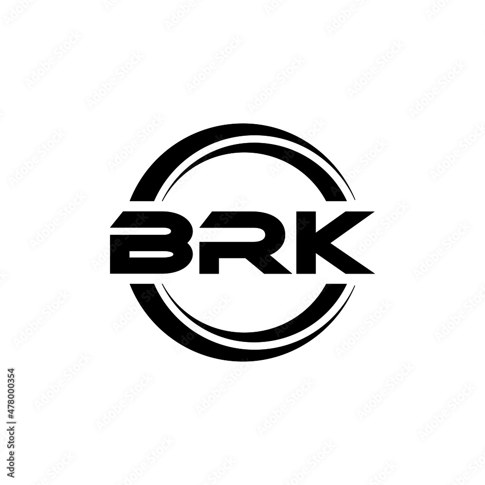 BRK letter logo design with white background in illustrator, vector ...