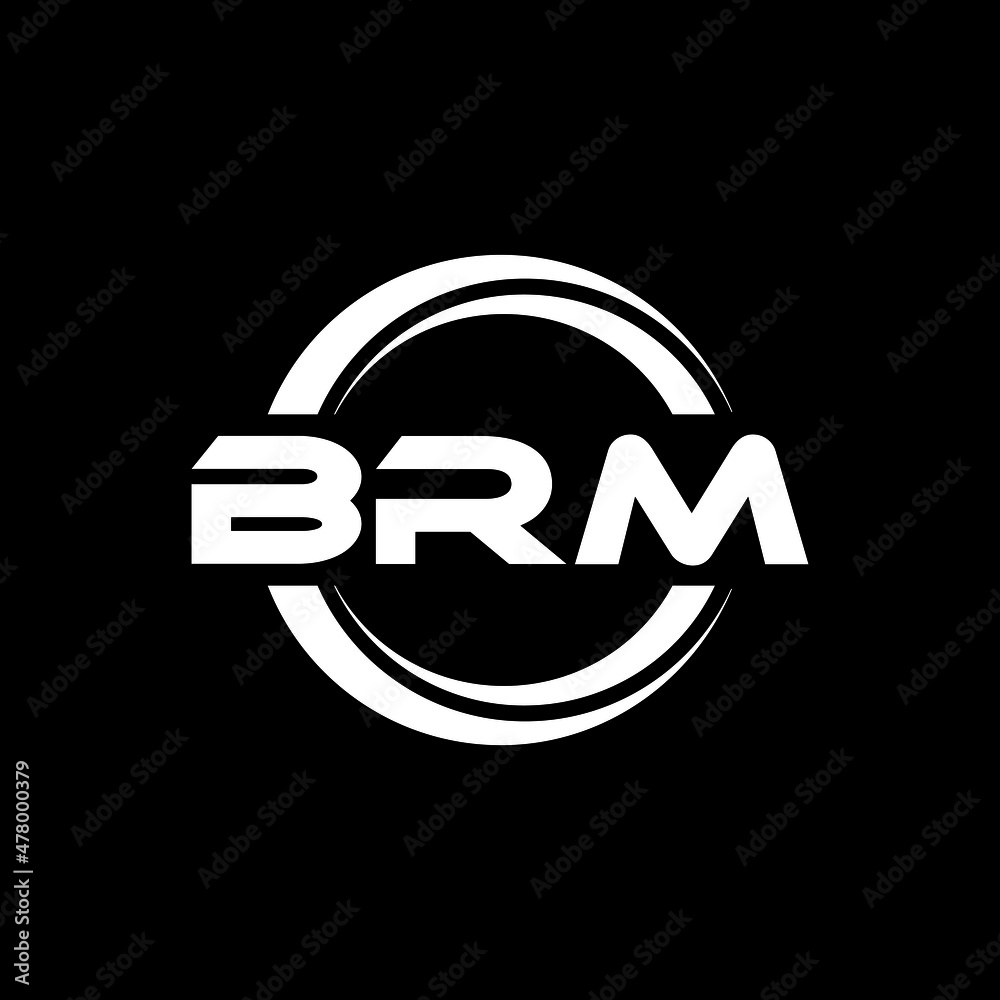BRM letter logo design with black background in illustrator, vector ...