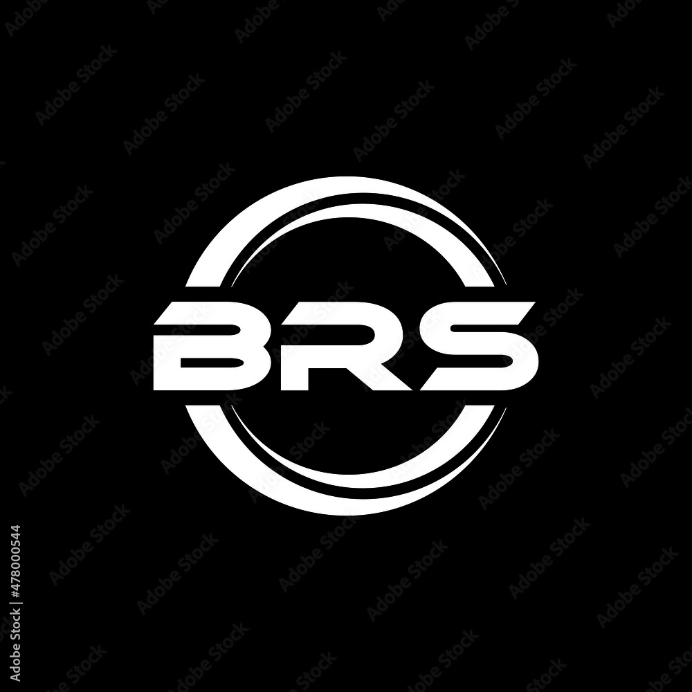 Vecteur Stock BRS letter logo design with black background in ...
