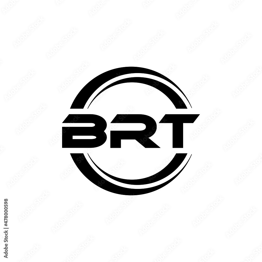BRT letter logo design with white background in illustrator, vector ...