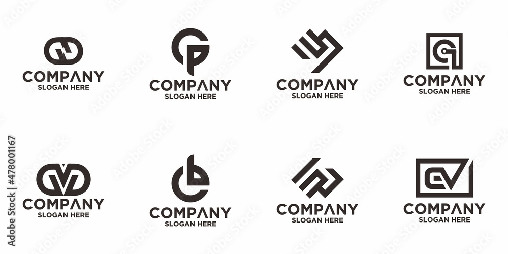 Set initial letter Logo Icon Template. Illustration vector graphic ...