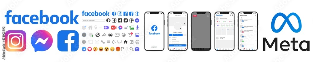 Meta logo. Meta, Facebook rebrand concept. Social media. Facebook ...