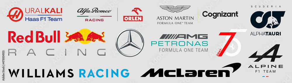 F1. Alfa Romeo Racing Orlen, AlphaTauri Honda, Alpine F1, Aston Martin ...