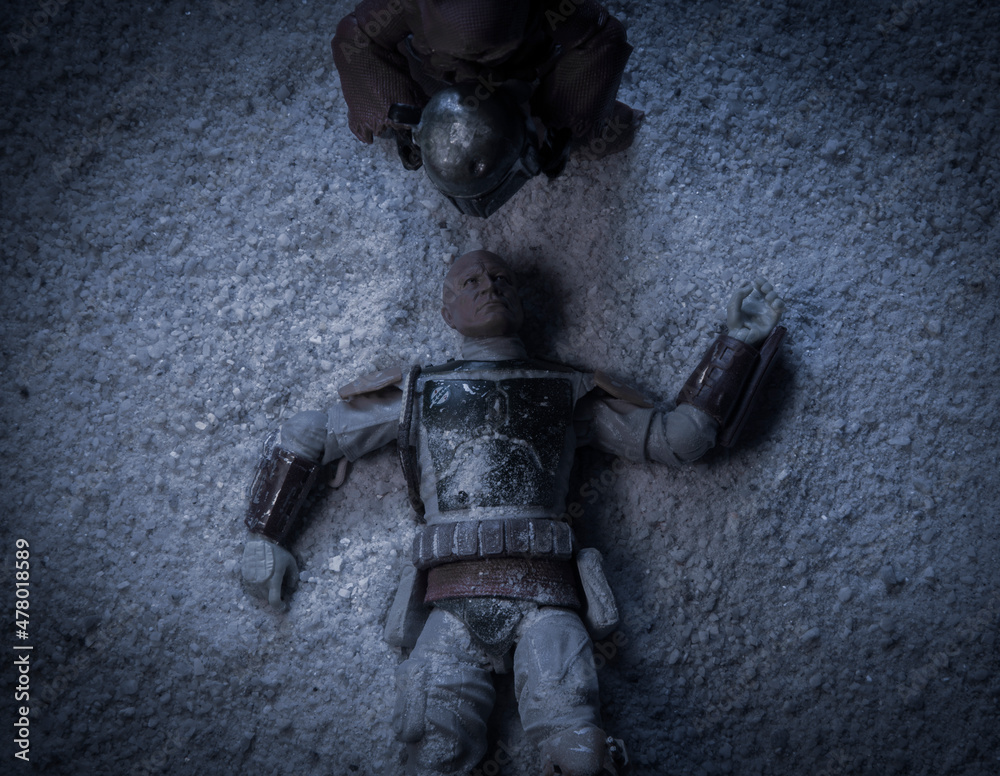 NEW YORK USA, JAN 2 2021: Scene from Disney Plus Star Wars The Book of ...