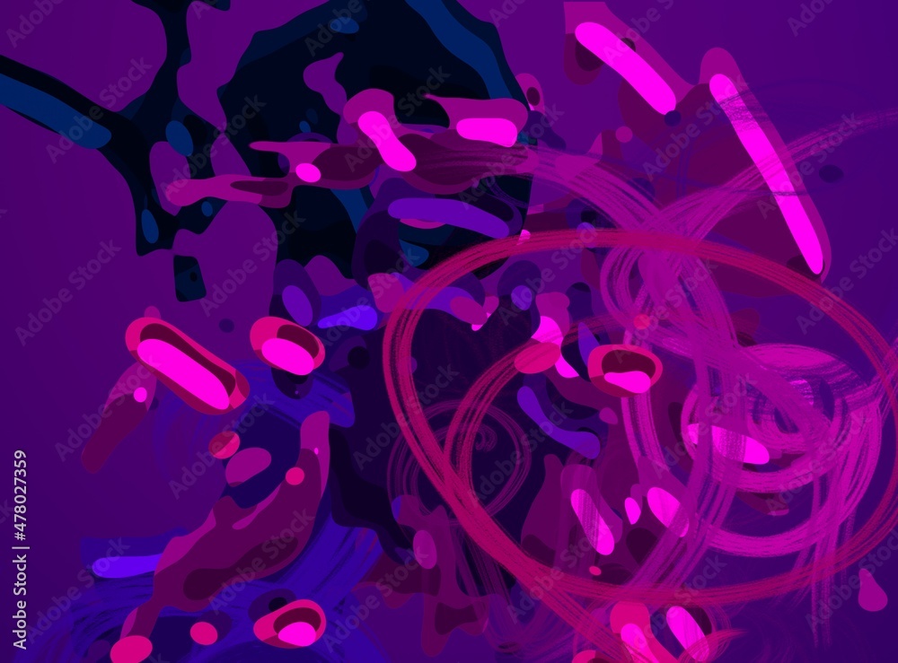 Cartoon water liquid particles droplets. Abatract painting. 2d ...