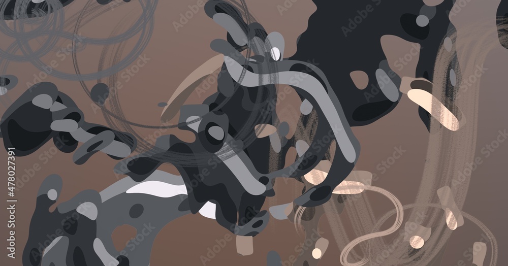 Cartoon water liquid particles droplets. Abatract painting. 2d ...