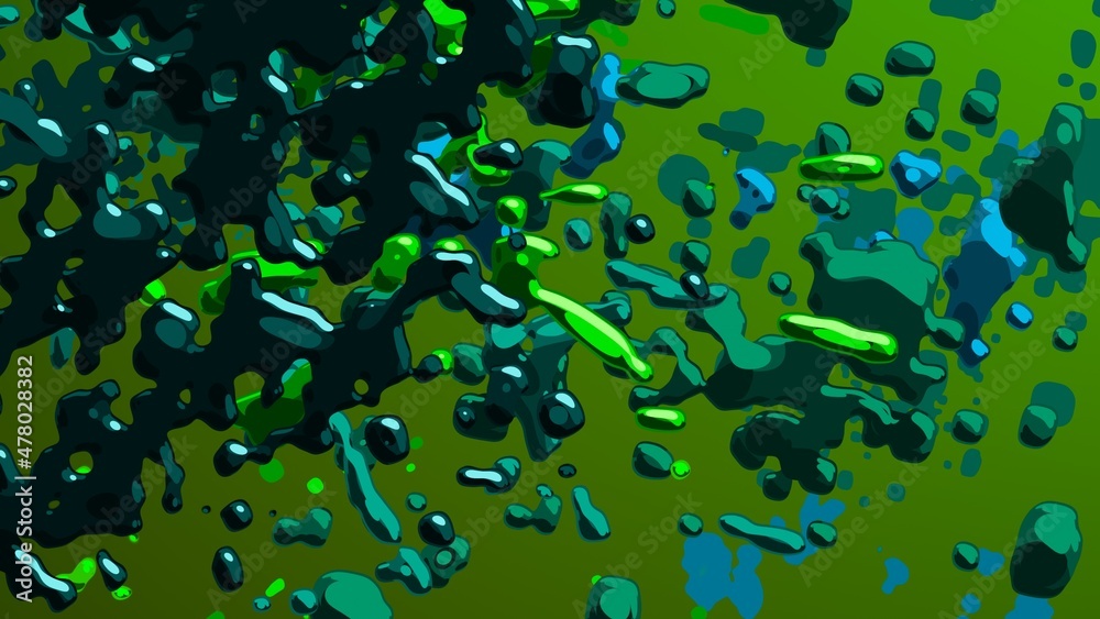Cartoon water liquid particles droplets. Abatract painting. 2d ...