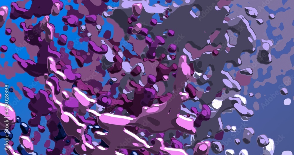 Cartoon water liquid particles droplets. Abatract painting. 2d ...