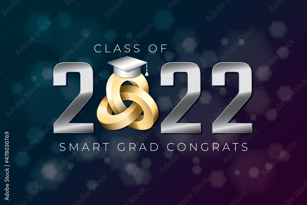 Class of 2022 Silver Metallic Numerals Logo with Triple Mobius Loop ...