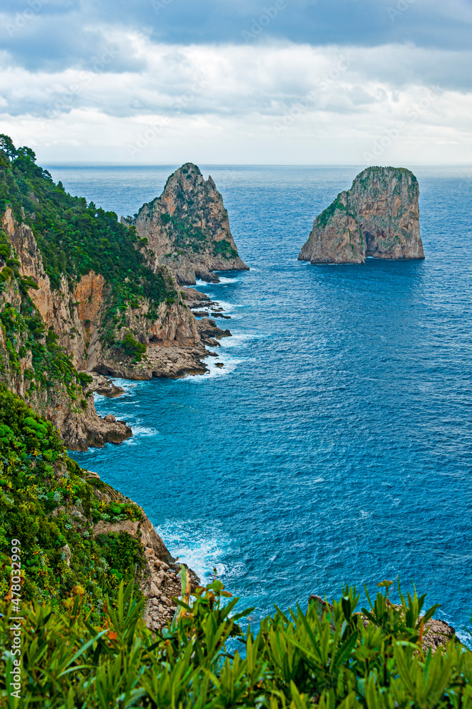 Coastline of the Island of Capri -apri's most iconic sight is the ...