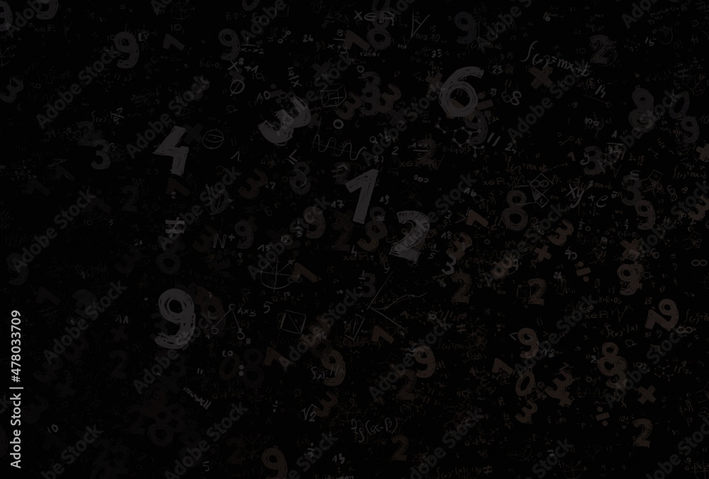 Numbers hand drawing with math symbols on colorful background. Stock ...