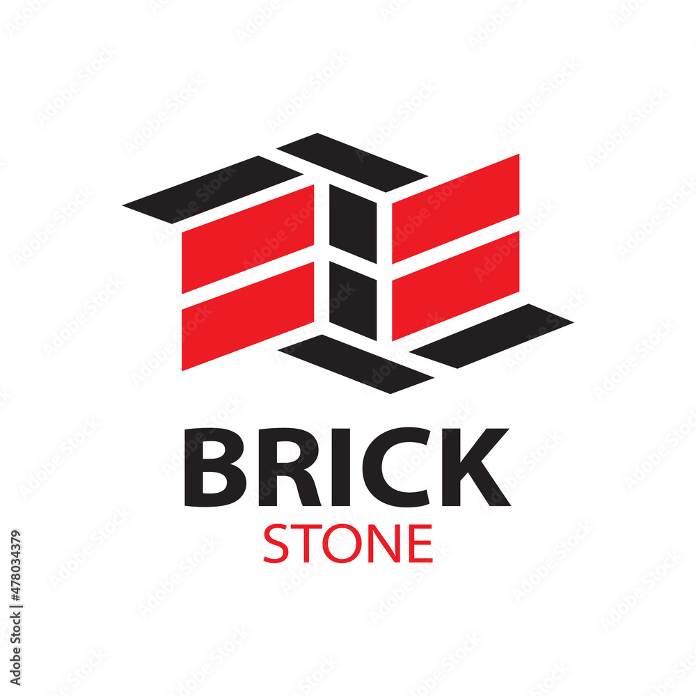 Vector set of logos brick stones, construction Stock Vector | Adobe Stock