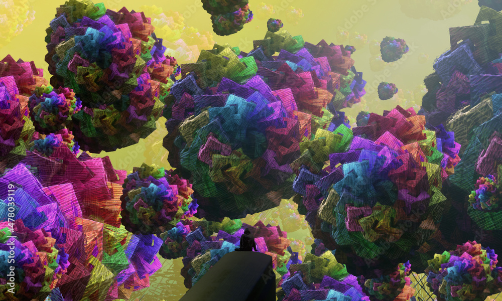 Imaginary world. Surreal alternative realm. Dream like abstract ...