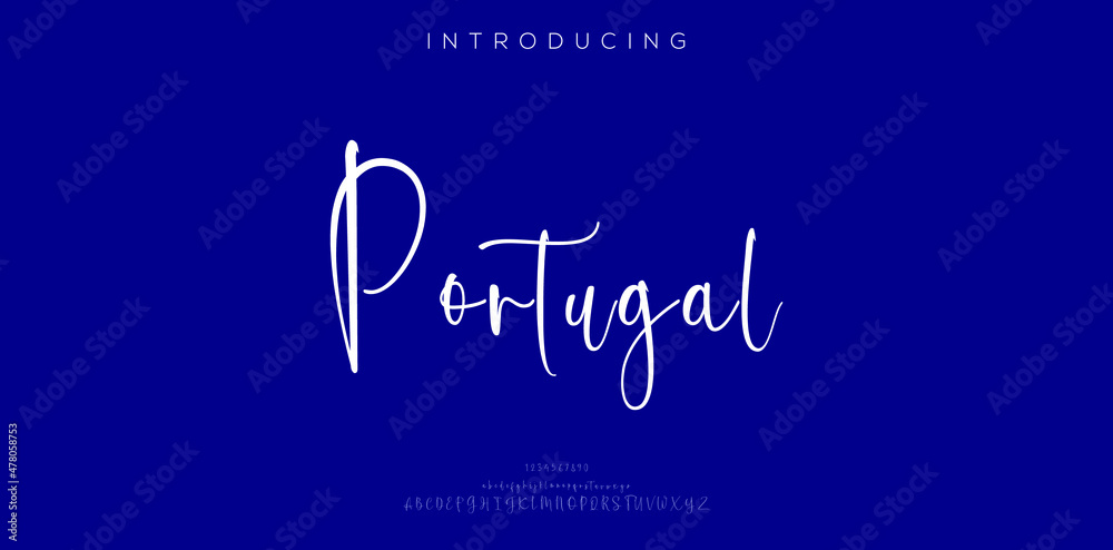 Calligraphy, Script, Luxury and Elegant PORTUGAL Letter Font design ...