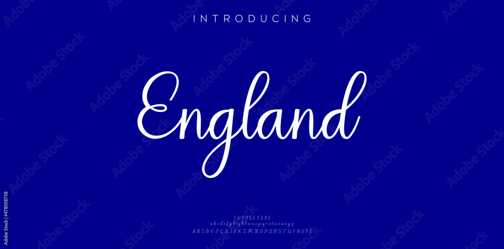 Calligraphy, Script, Luxury and Elegant ENGLAND Letter Font design with ...
