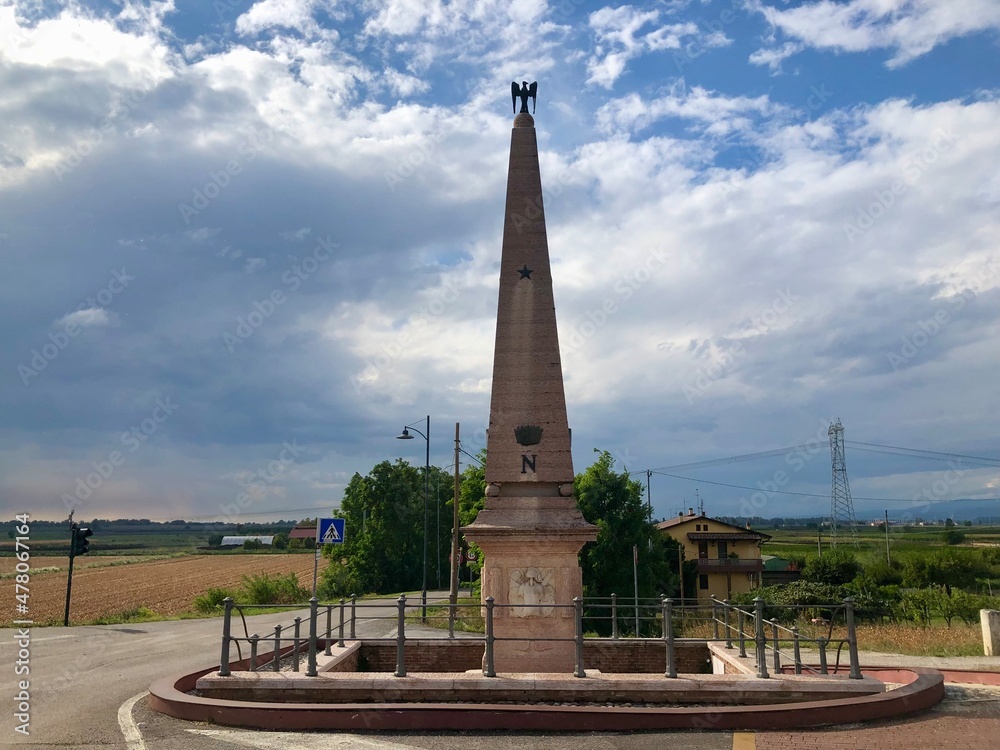 Plakát Napoleonic obelisk commemorating the Battle of Arcole in Italy ...