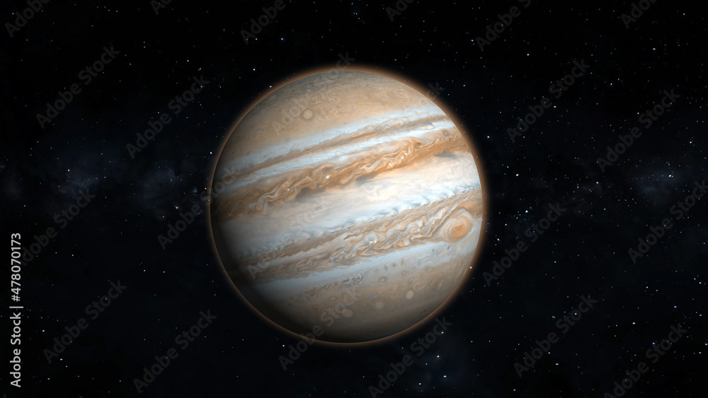 Ultra-realistic 3D Jupiter and stars. Jupiter from space. 3D render. Stock Illustration | Adobe ...