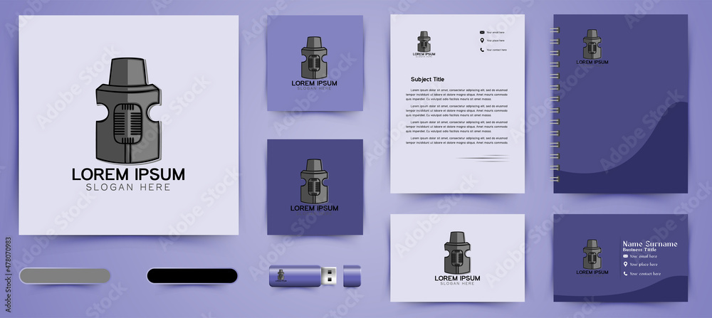 business branding package template rebuildable drip and tank vape ...