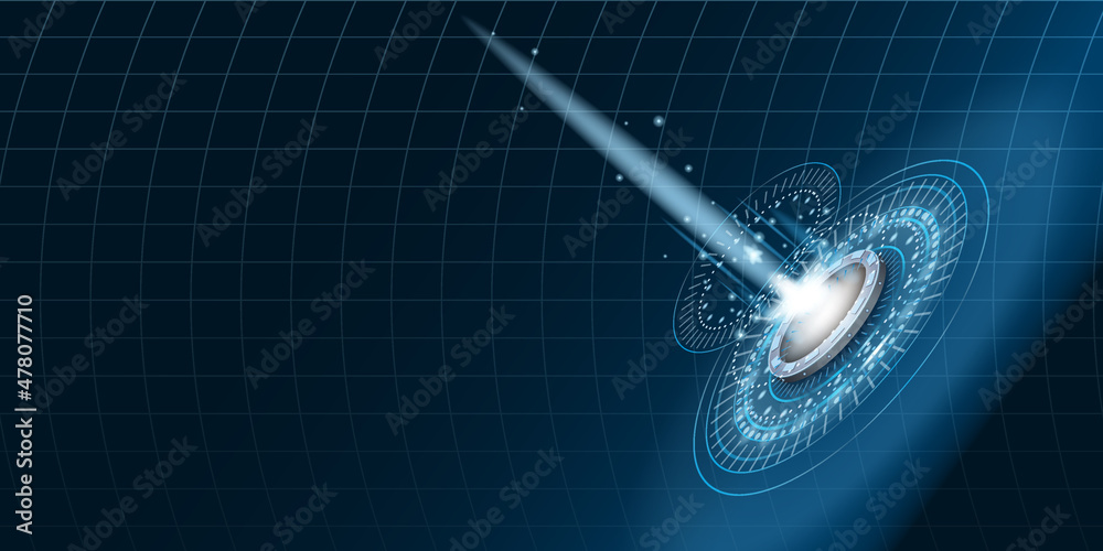 Teleport futuristic portal circle science, sky-fi digital, tunnel with ...