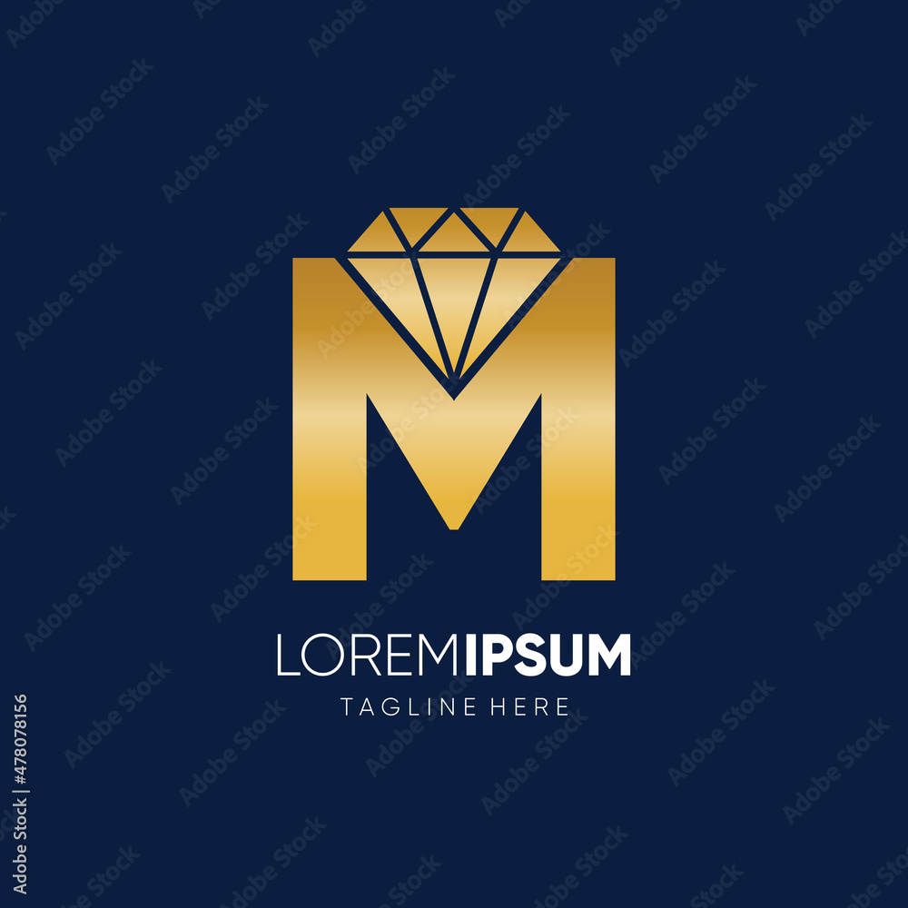 Letter M Diamond Logo Design Vector Icon Graphic Emblem Illustration ...