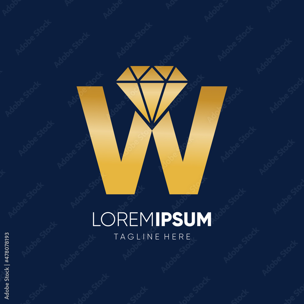 Letter W Diamond Logo Design Vector Icon Graphic Emblem Illustration ...