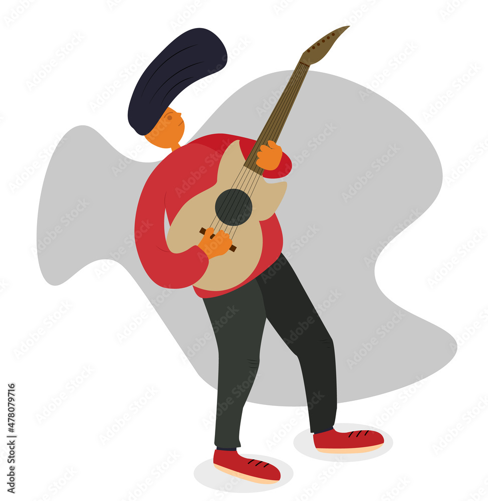 playing, guitar, vector, music, person, illustration, man, cartoon ...