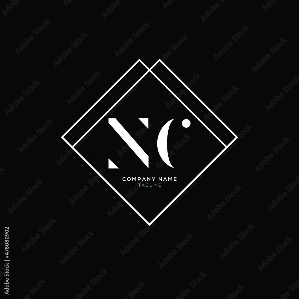 Attractive modern NC Letter Business Logo Design Alphabet Icon Vector ...
