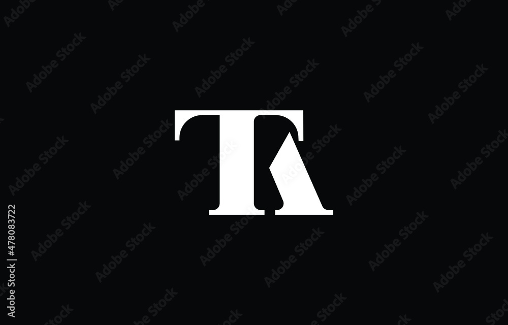 Initial TA letter logo design with black background Stock Vector ...