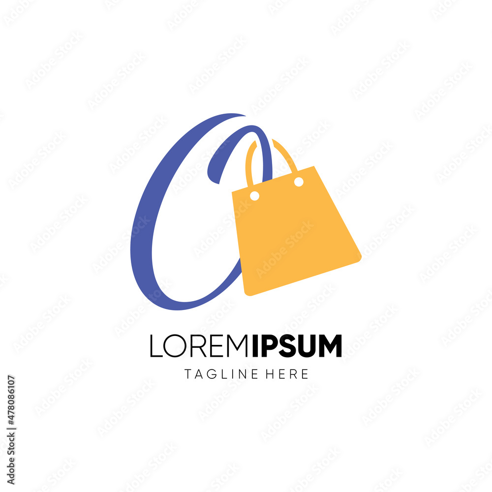 Letter O Shopping Bag Logo Design Vector Icon Graphic Emblem ...
