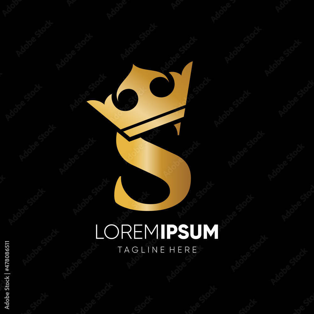 Letter S Crown Logo Design Vector Icon Graphic Emblem Illustration ...