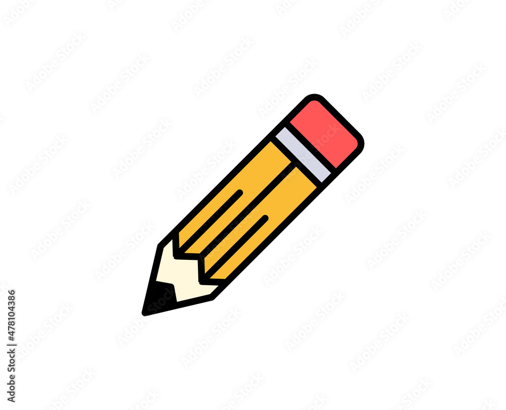 Pencil line icon. High quality outline symbol for web design or mobile ...