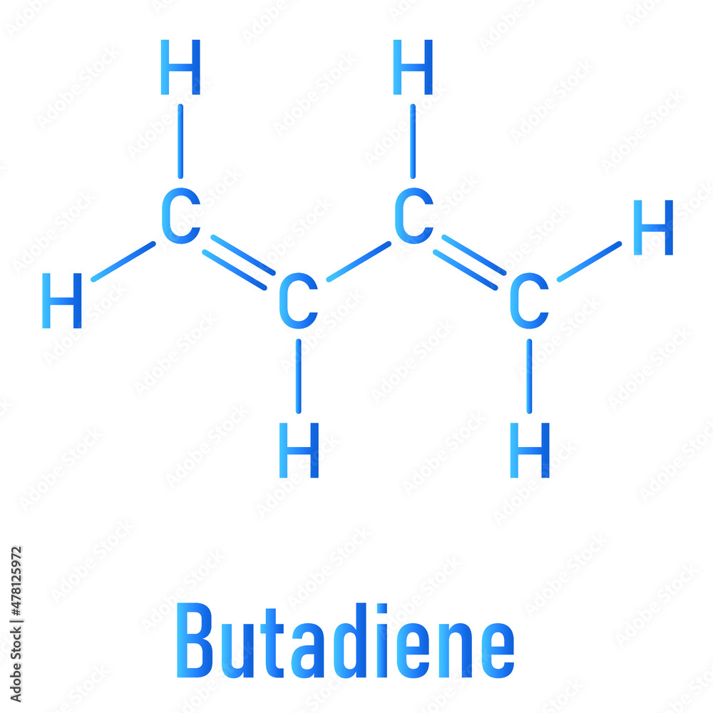 Vecteur Stock Butadiene or 1,3-butadiene synthetic rubber building ...