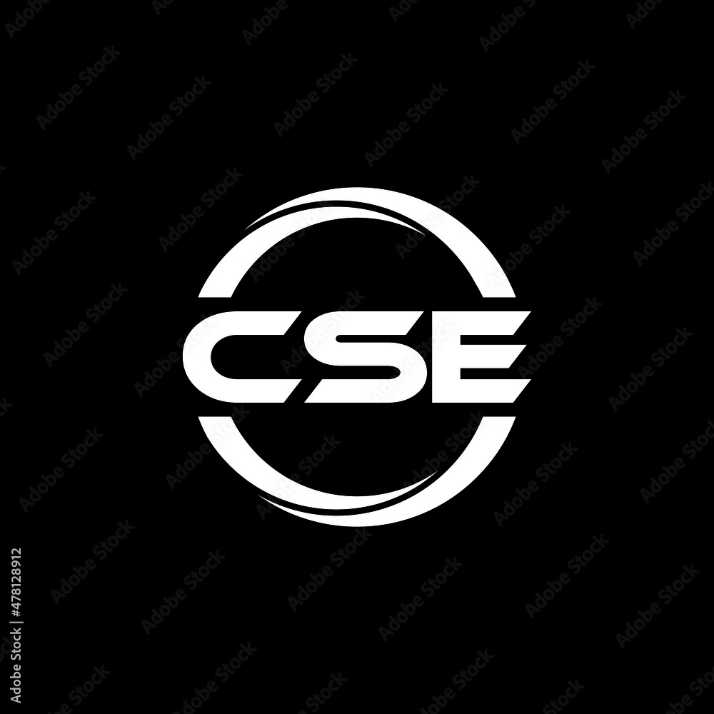 Vecteur Stock CSE letter logo design with black background in ...