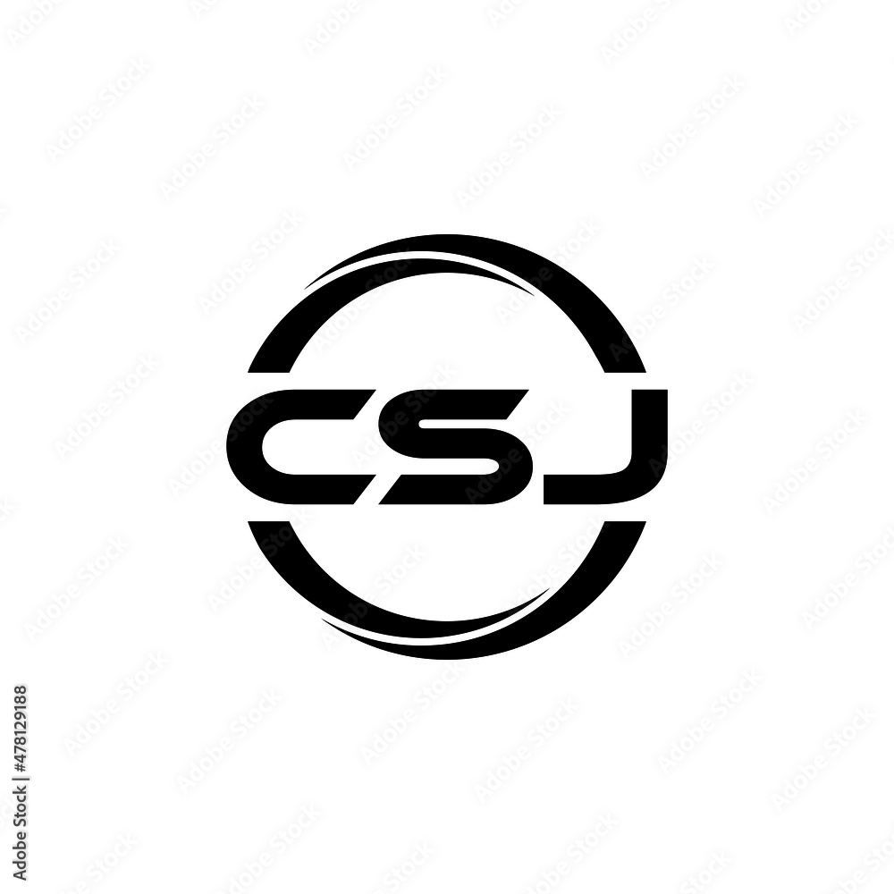CSJ letter logo design with white background in illustrator, vector ...